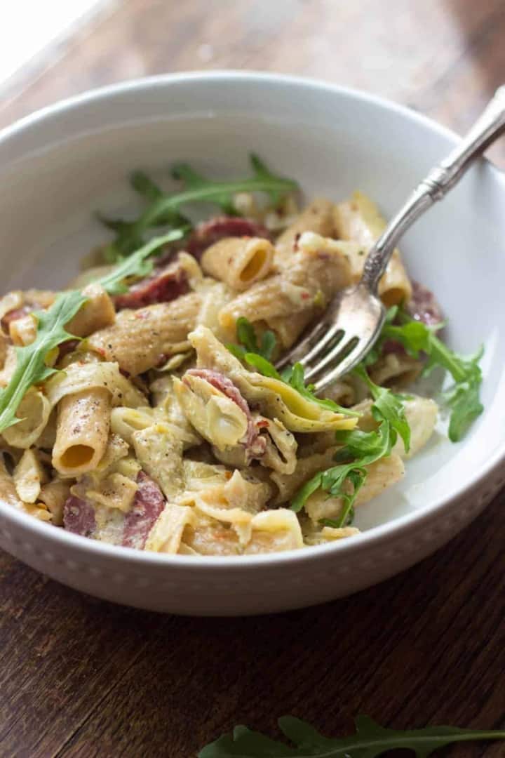 Pasta Calabrese with Artichokes - The Healthy Epicurean