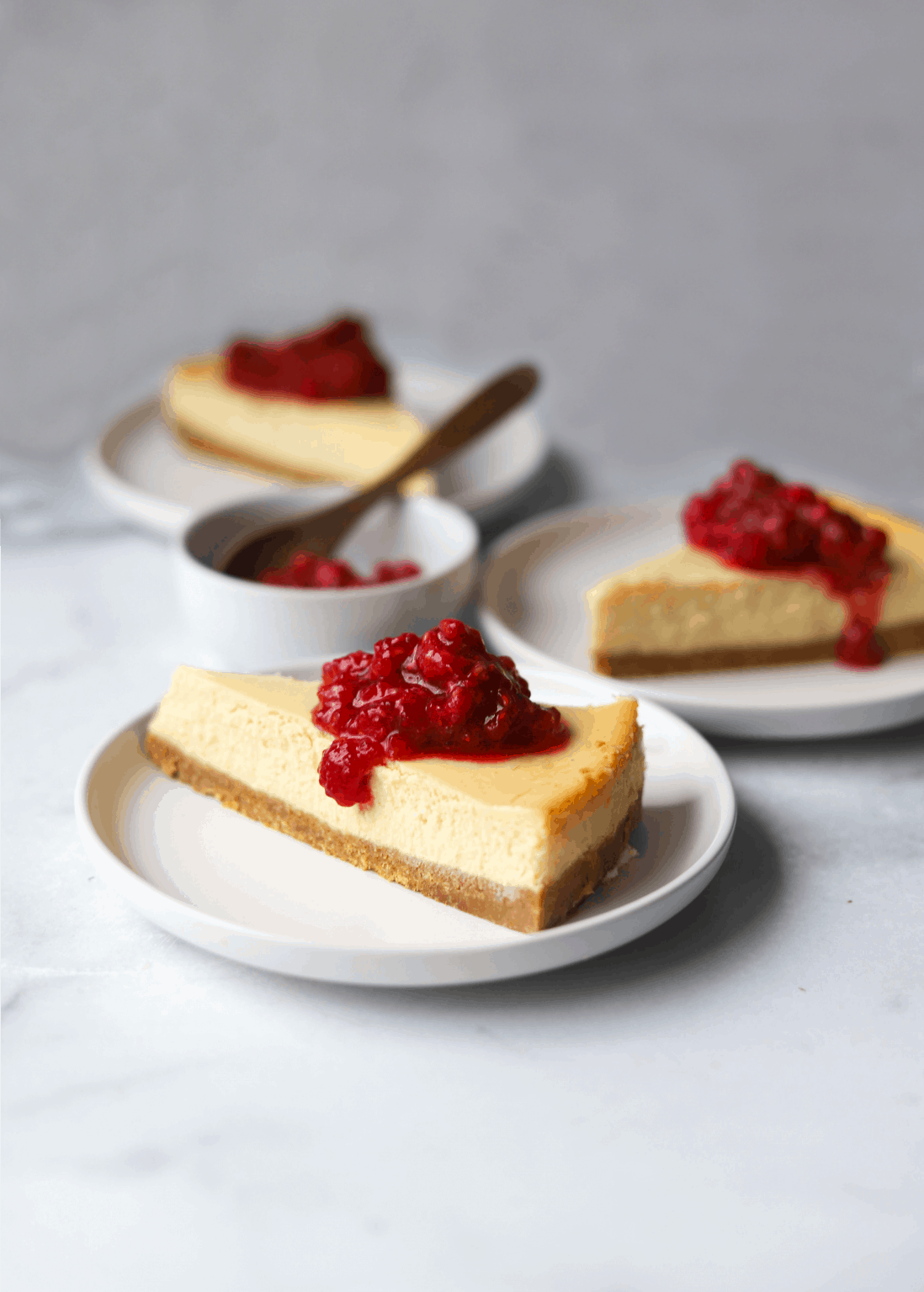 Italian Ricotta Cheesecake with Fresh Raspberries