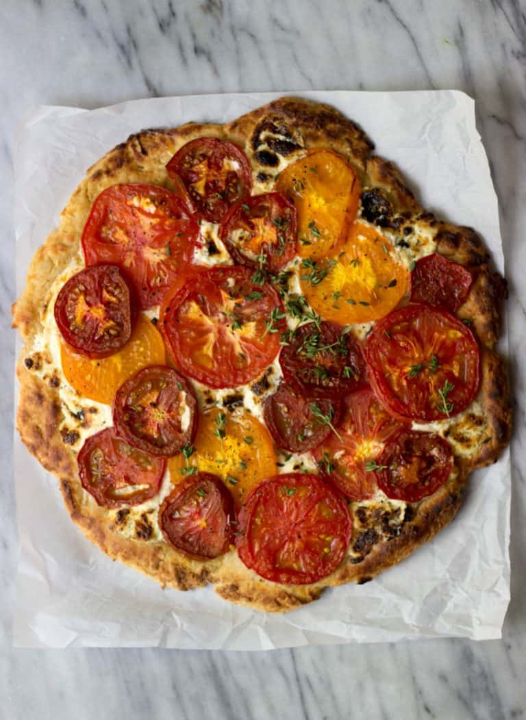 Rustic Heirloom Tomato Pizza - The Healthy Epicurean